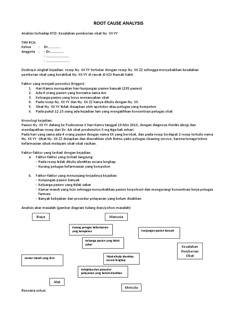 Contoh Root Cause Analysis | PDF
