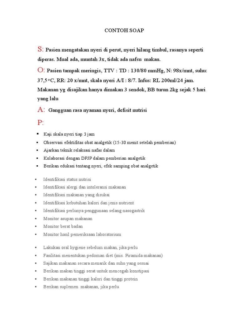 Contoh Soap | PDF | Kesehatan Holistik