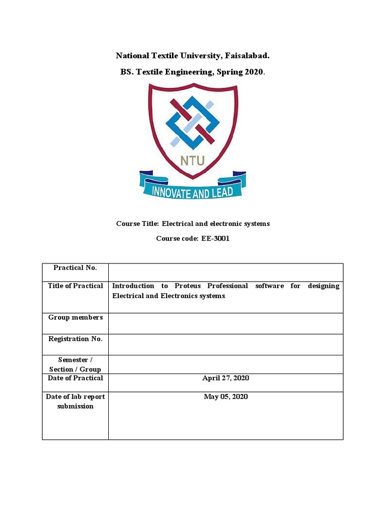 National Textile University, Faisalabad. BS. Textile Engineering ...