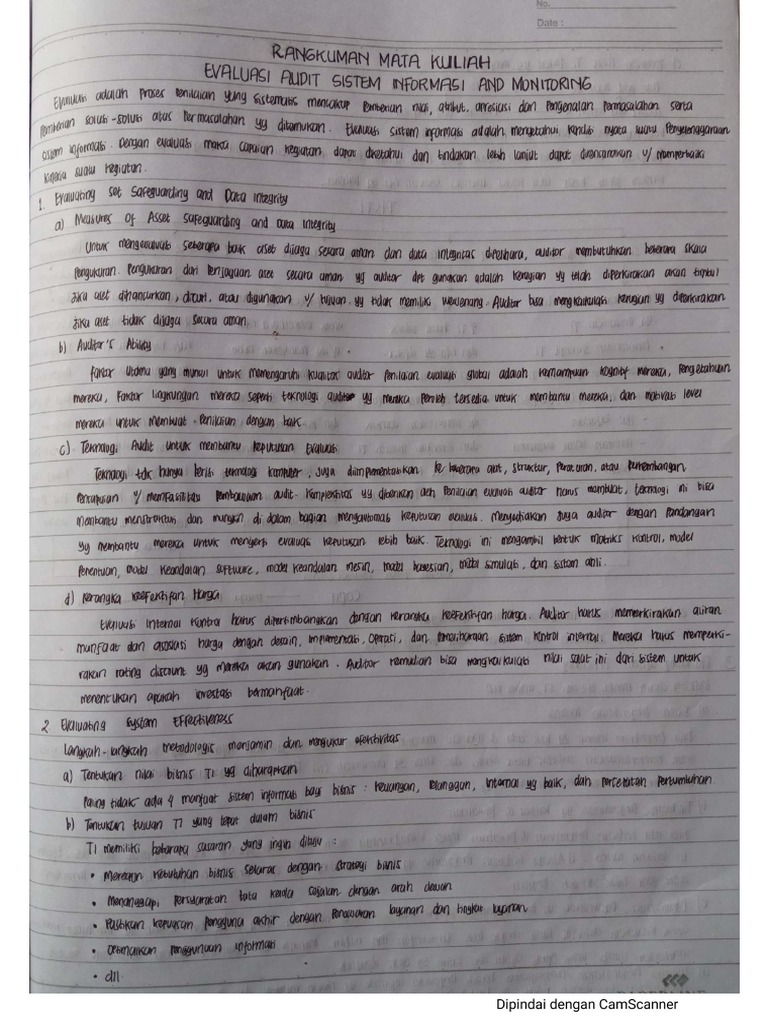 RMK Audit SI Pekan 10 - Hasnidar (46117041) | PDF