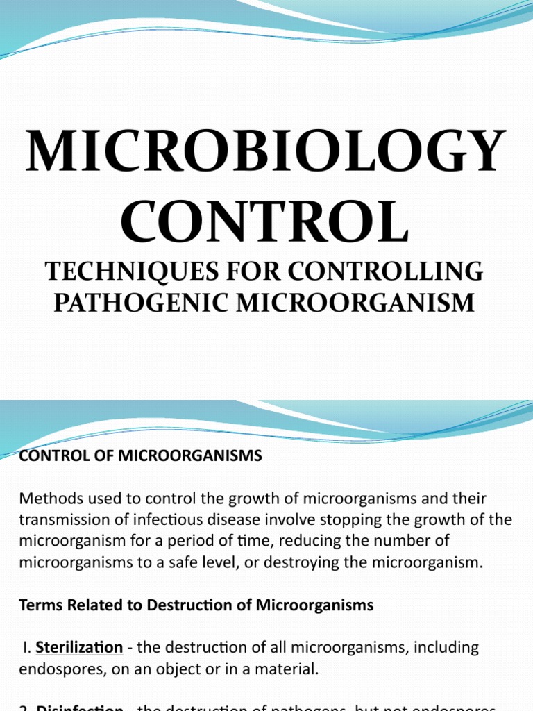 Microbiology Control | PDF | Sterilization (Microbiology) | Disinfectant