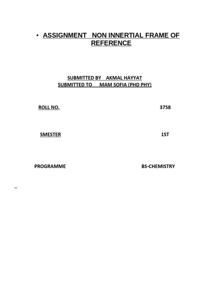 Physics of Non-Inertial Reference Frames | PDF | Kinematics ...