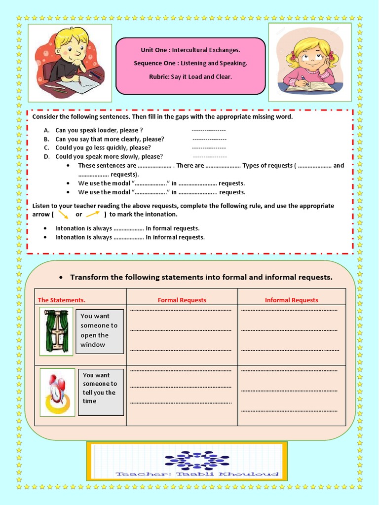 Transform The Following Statements Into Formal and Informal Requests | PDF