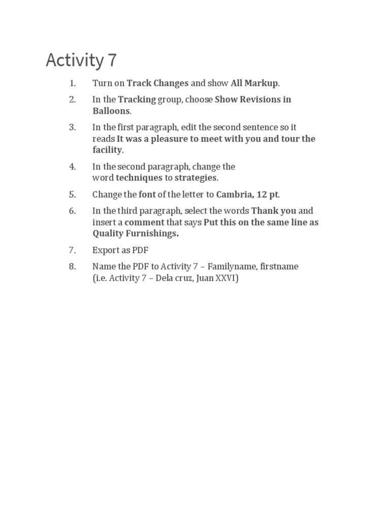 Activity 7 Instruction | PDF