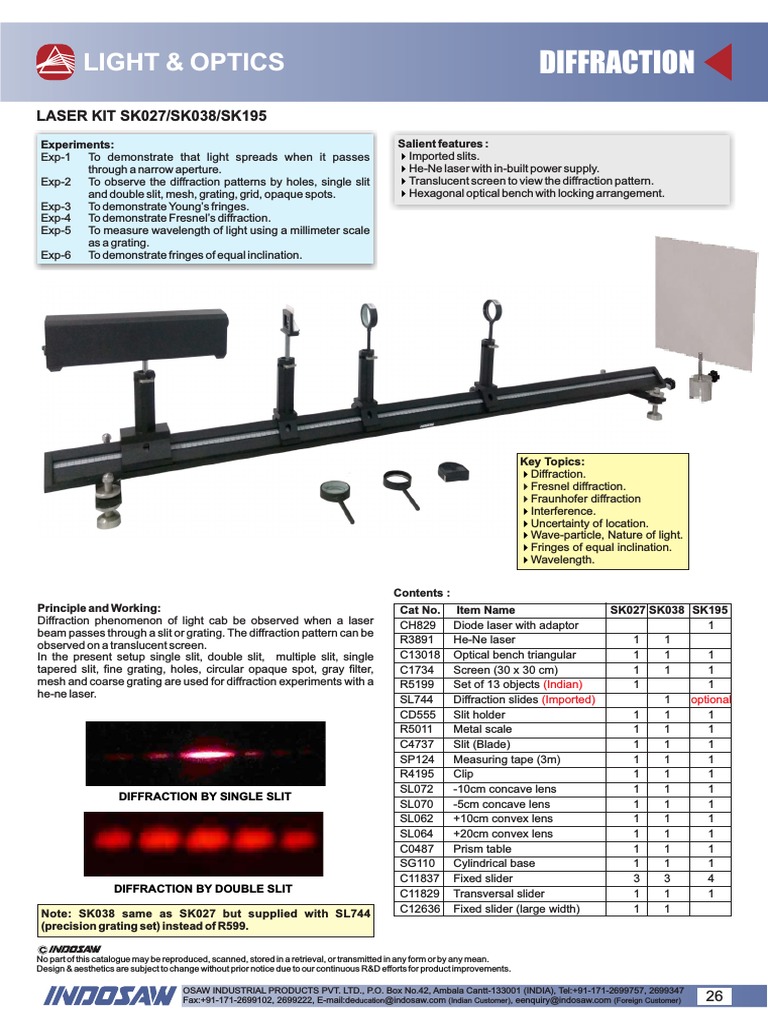 Diffraction Laser Kit | PDF | Diffraction | Optics
