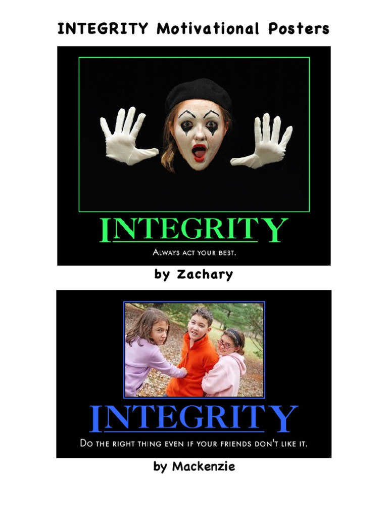 INTEGRITY Motivational Posters: by Zachary | PDF