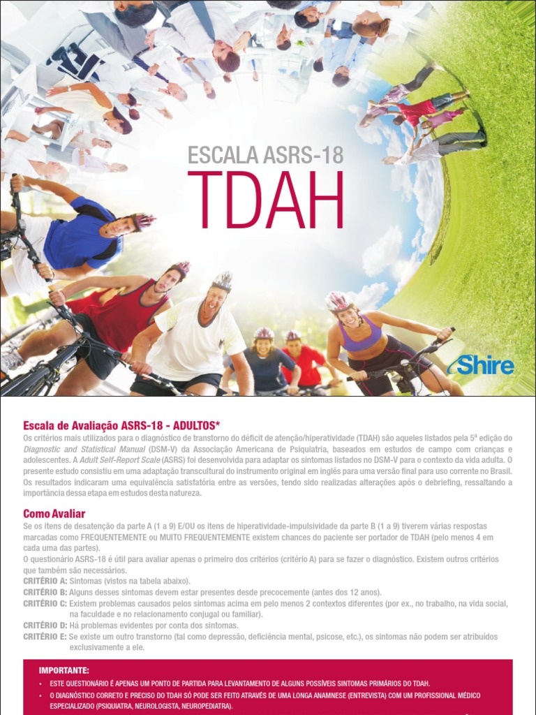 ASRS-18-final TDAH ADULTO | PDF | Transtorno de déficit de atenção e ...