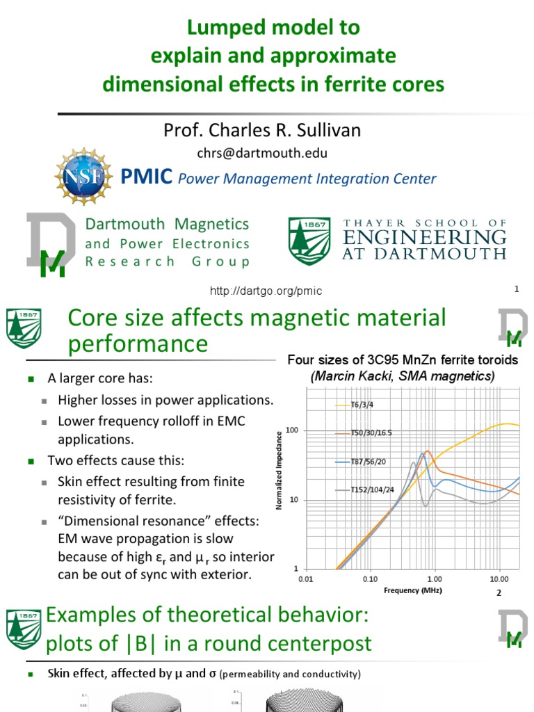 Lumped Model To Explain and Approximate Dimensional Effects in Ferrite ...