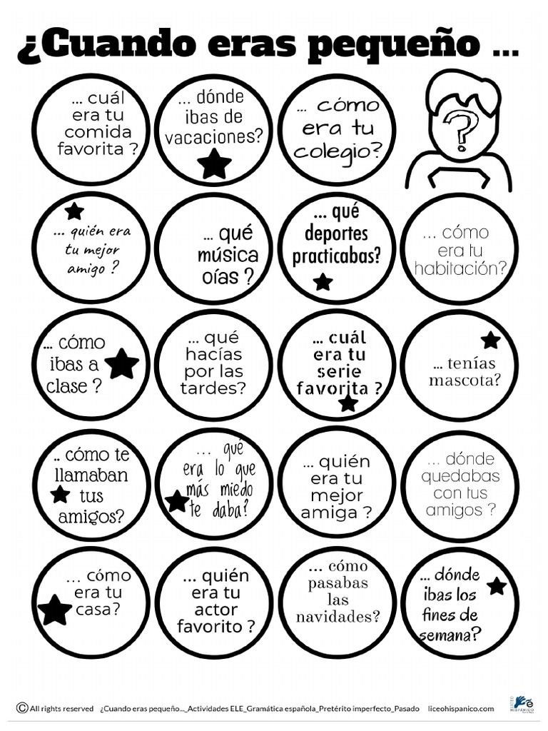 ¿Cuando Eras Pequeño... - Actividades ELE - Gramática Española ...