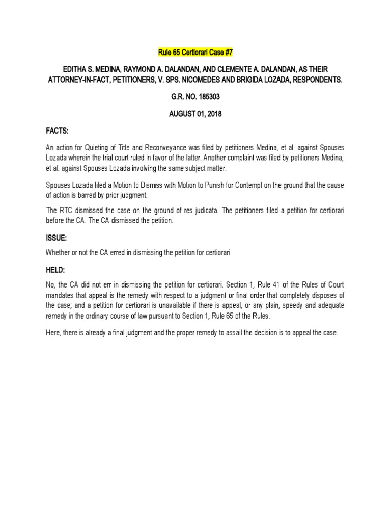 Rule 65 Certiorari and Mandamus | PDF | Mandamus | Injunction