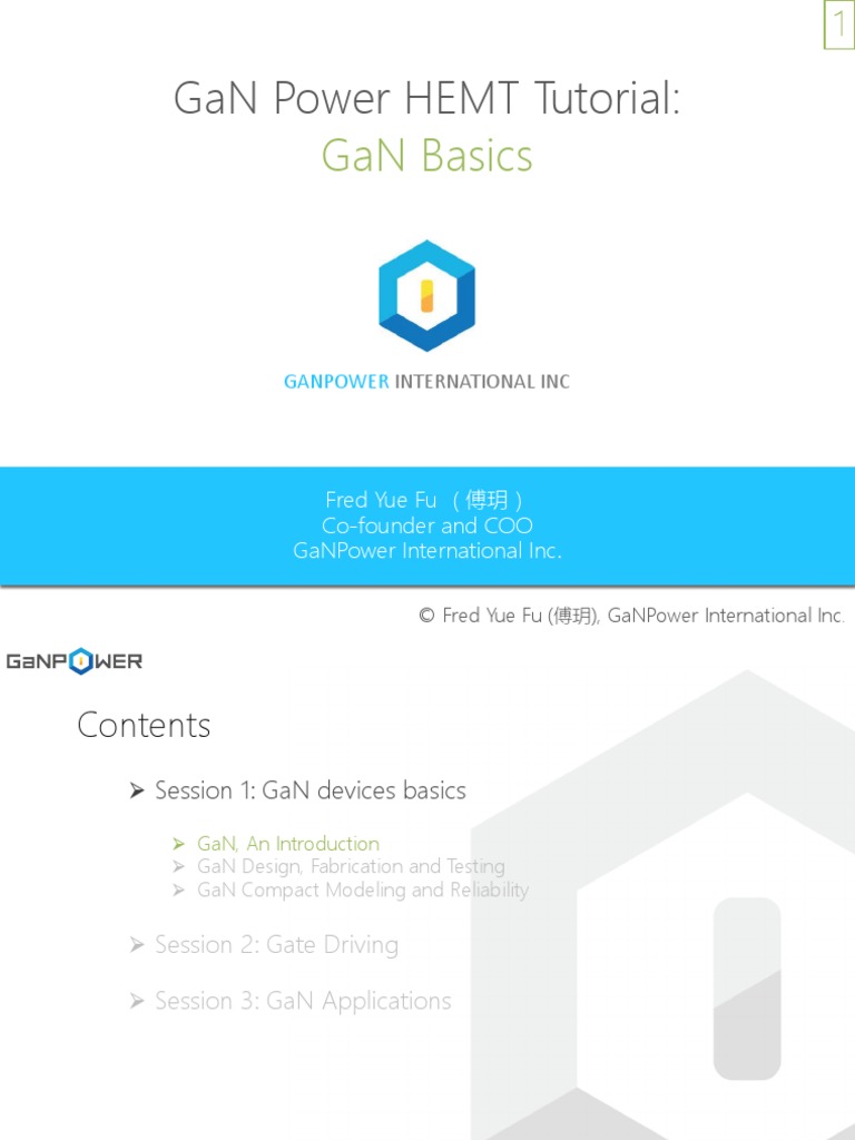 GaN Power Device Tutorial Part1 GaN Basics | PDF | Field Effect ...