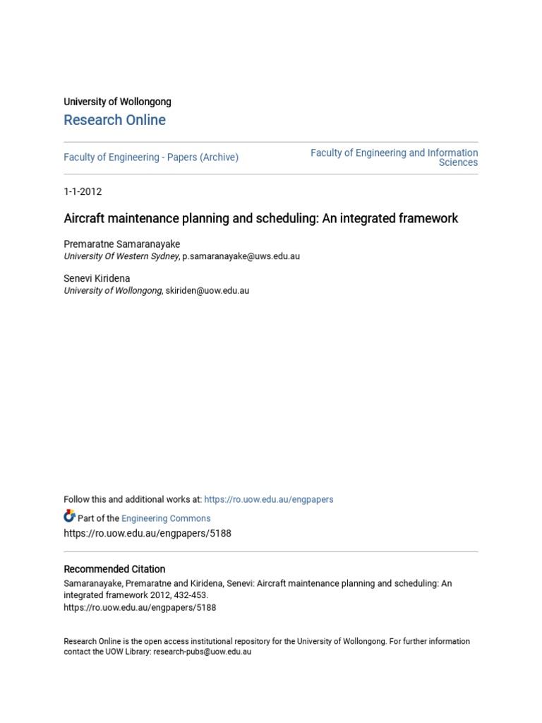 Aircraft Maintenance Planning and Scheduling | PDF | Enterprise ...