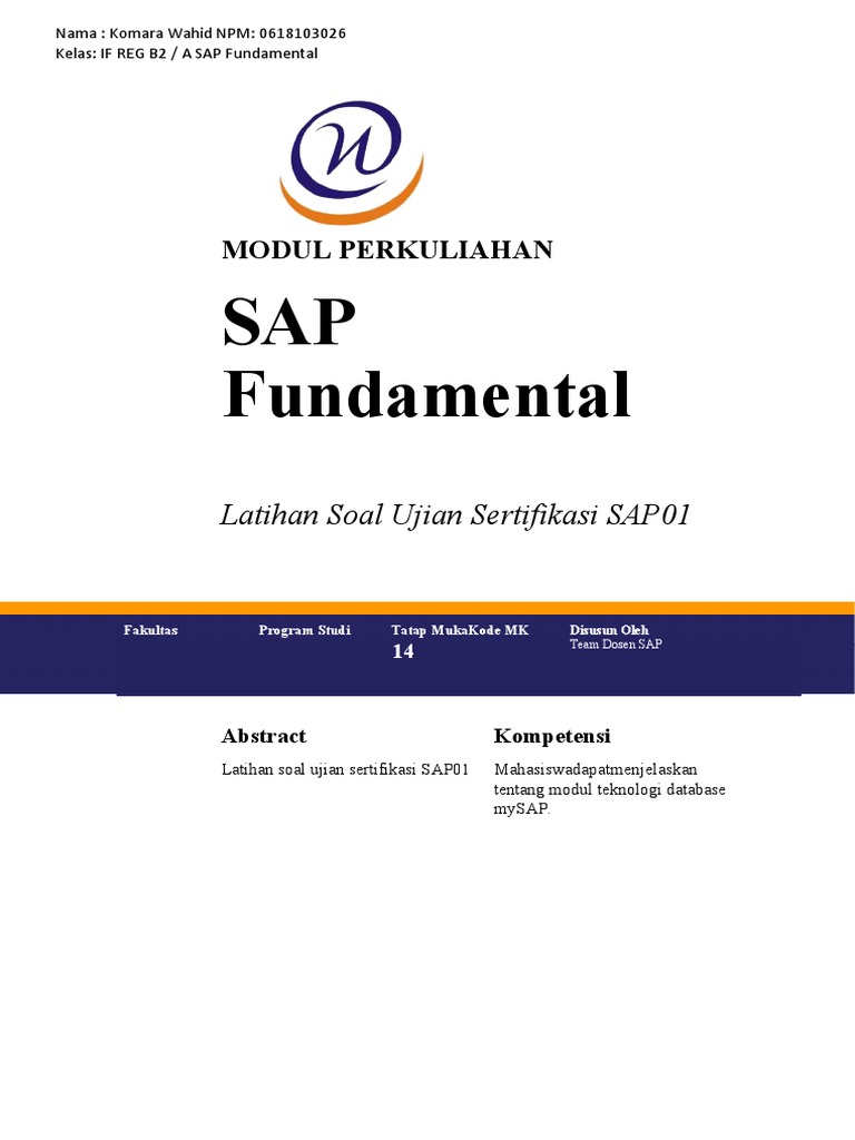 SAP Fundamental: Modul Perkuliahan | PDF | Receipt | Computing