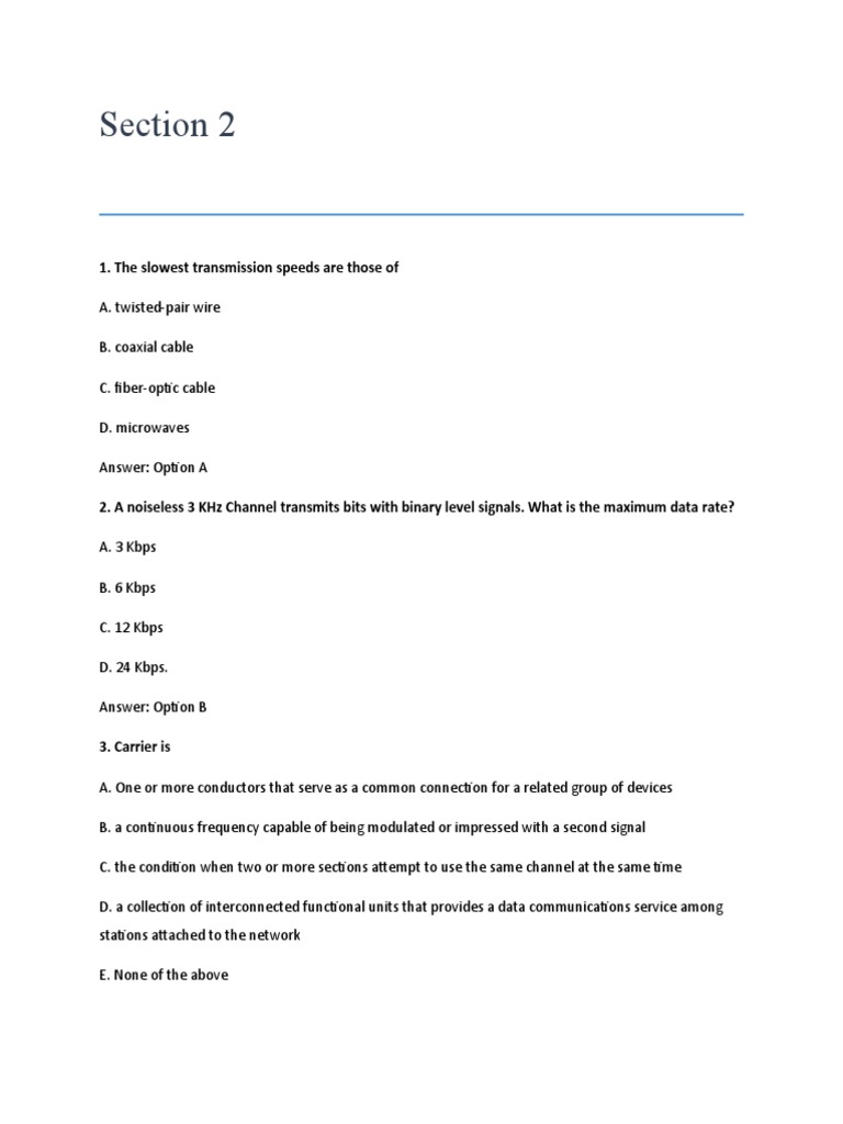 Coc Level 3 Section 2 | PDF | Data Transmission | Computer Network