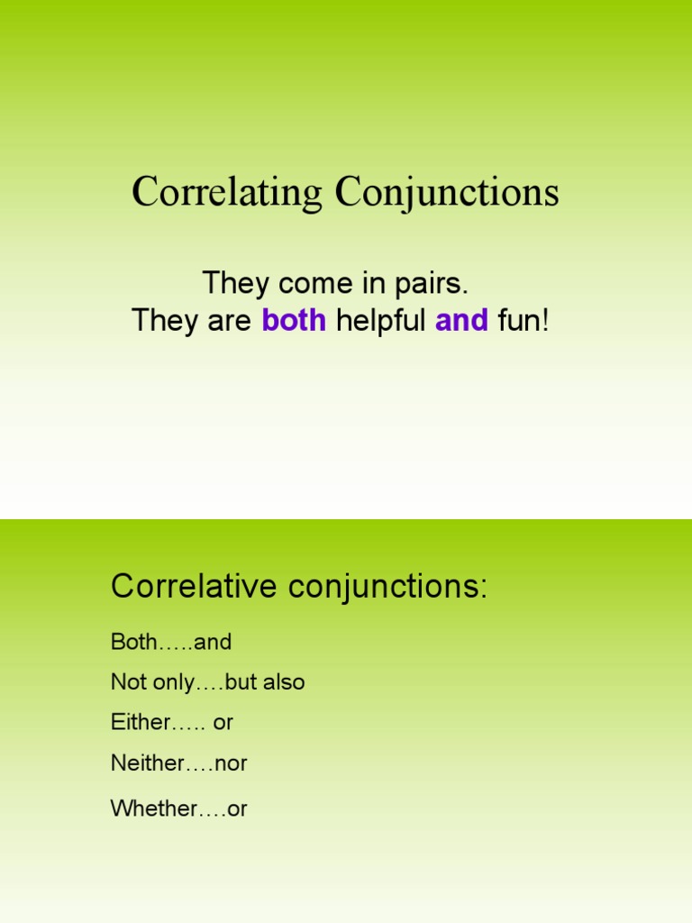 Correlating Conjunctions New | PDF | Grammar | Syntax