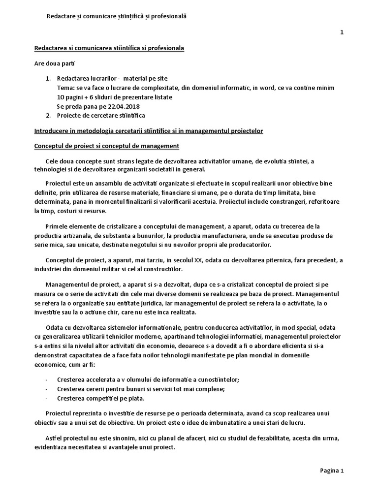 Obiectivele Si Structura Unui Proiect de Cercetare | PDF