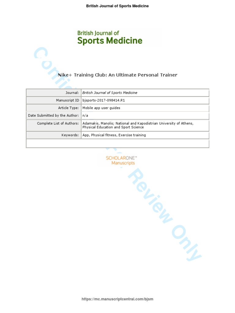 Confidential: For Review Only: Nike+ Training Club: An Ultimate ...