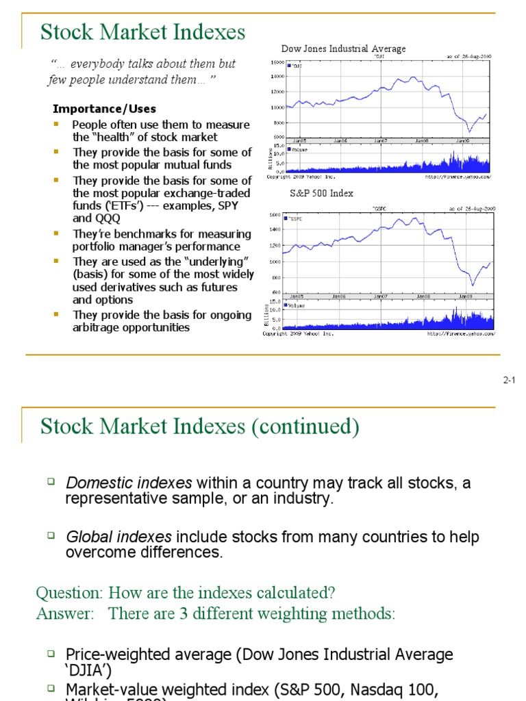 Stock Market Indexes: " Everybody Talks About Them But Few People ...