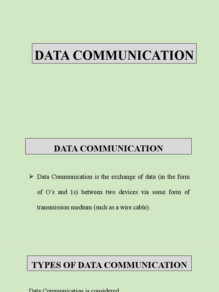 Basic Introduction On DATA COMMUNICATION | PDF | Science & Mathematics ...
