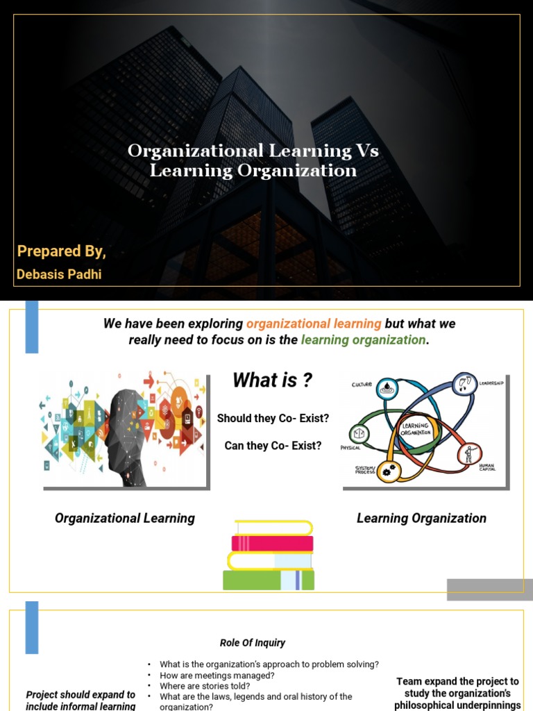 Organizational Learning Vs Learning Organization | PDF | System | Learning