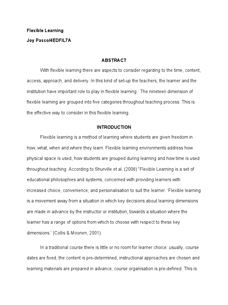 Flexible Learning Joy Pasco/4EDFIL7A | PDF | Learning | Pedagogy