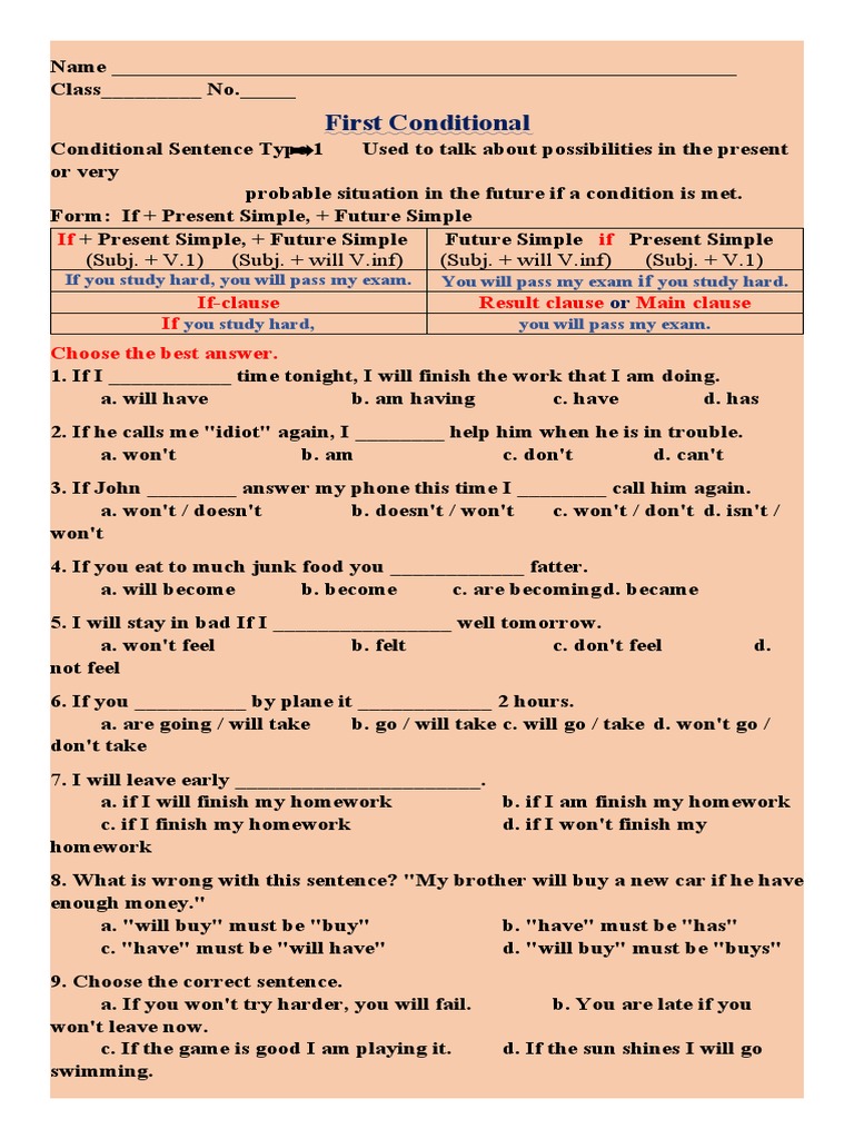 First Conditional | PDF | Grammar | Syntax