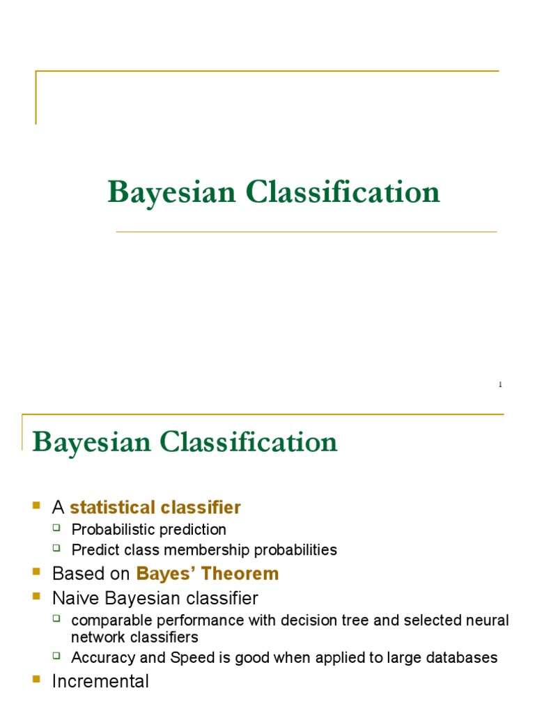 Lecture 5 Bayesian Classification | PDF | Bayesian Network | Statistical Classification