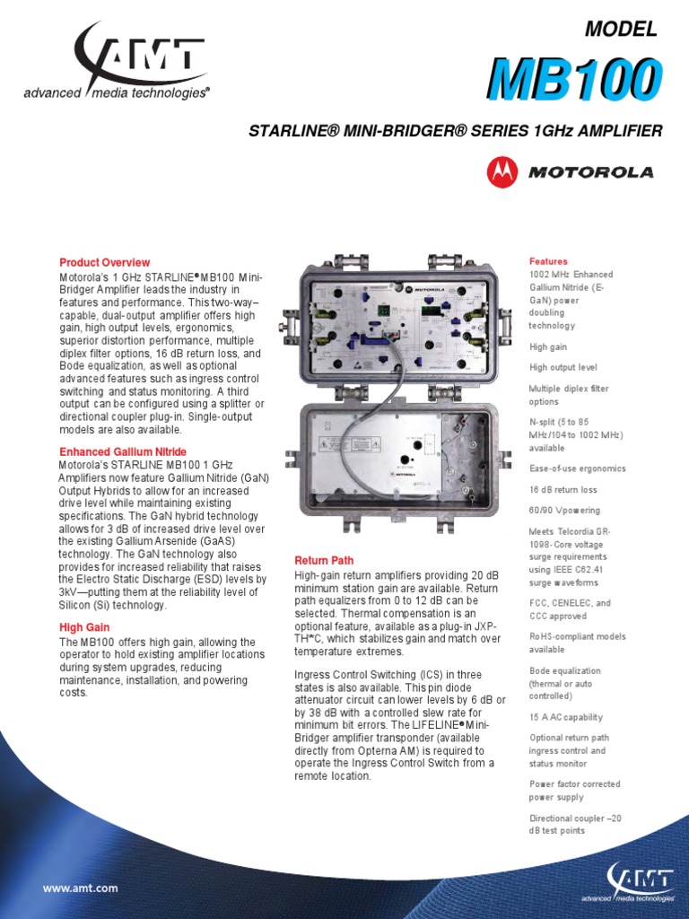 Model: Starline® Mini-Bridger® Series 1Ghz Amplifier | PDF | Amplifier ...
