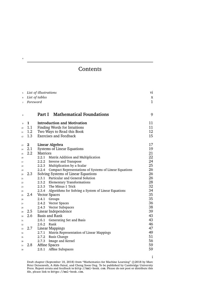 MML Book | PDF | Linear Algebra | Principal Component Analysis