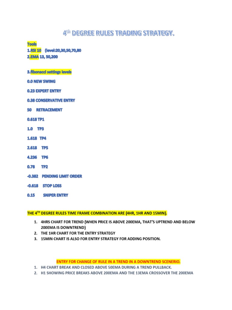 4th DEGREE RULES TRADING STRATEGY NEW | PDF | Financial Markets ...