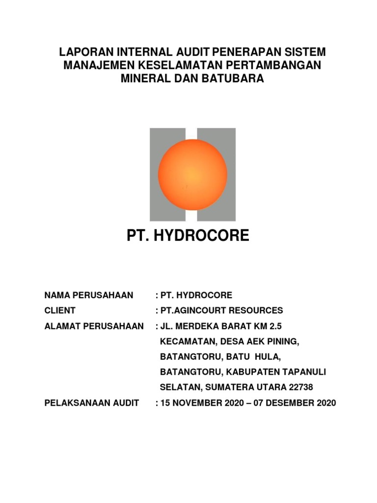 Laporan Audit SMKP PT. Hydrocore | PDF