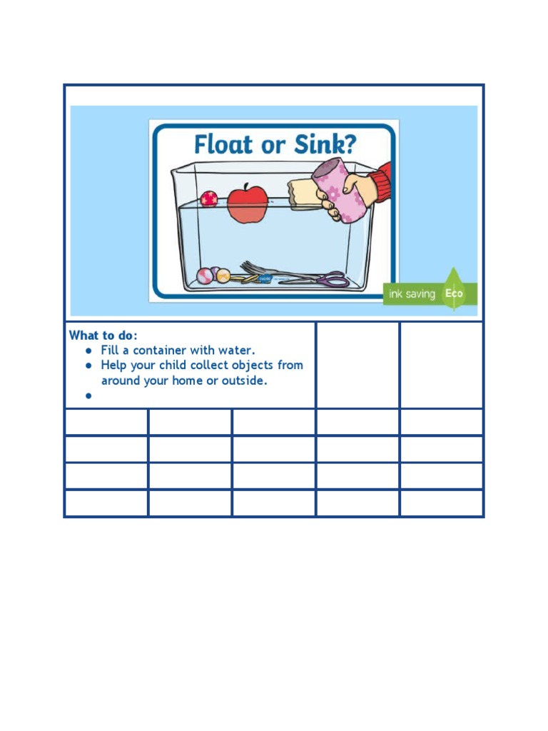 Sink or Float | PDF | Home & Garden | Wellness