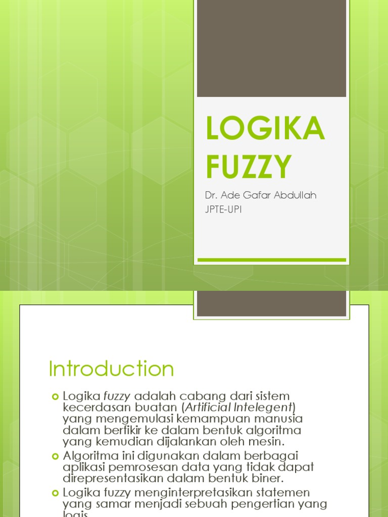 Logika Fuzzy: Konsep dan Aplikasi | PDF