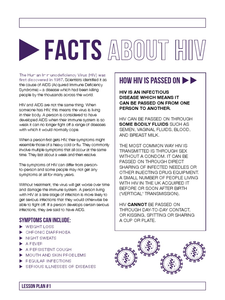 Facts About HIV Worksheet 0 | PDF | Hiv/Aids | Hiv