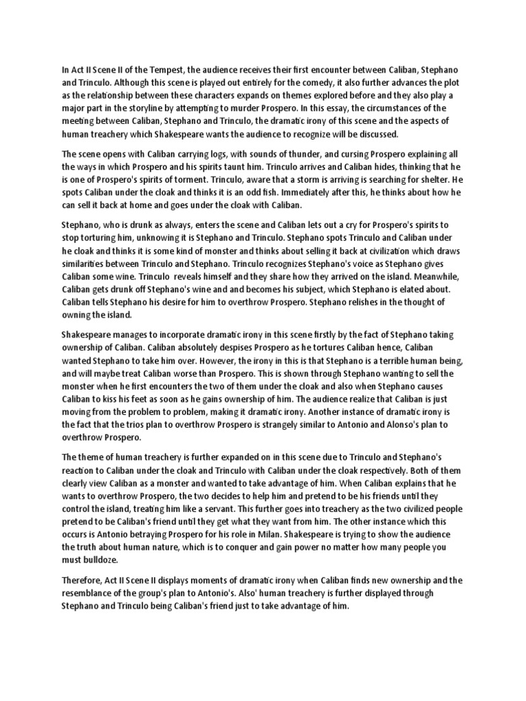 Act II Scene II of The Tempest | PDF | The Tempest