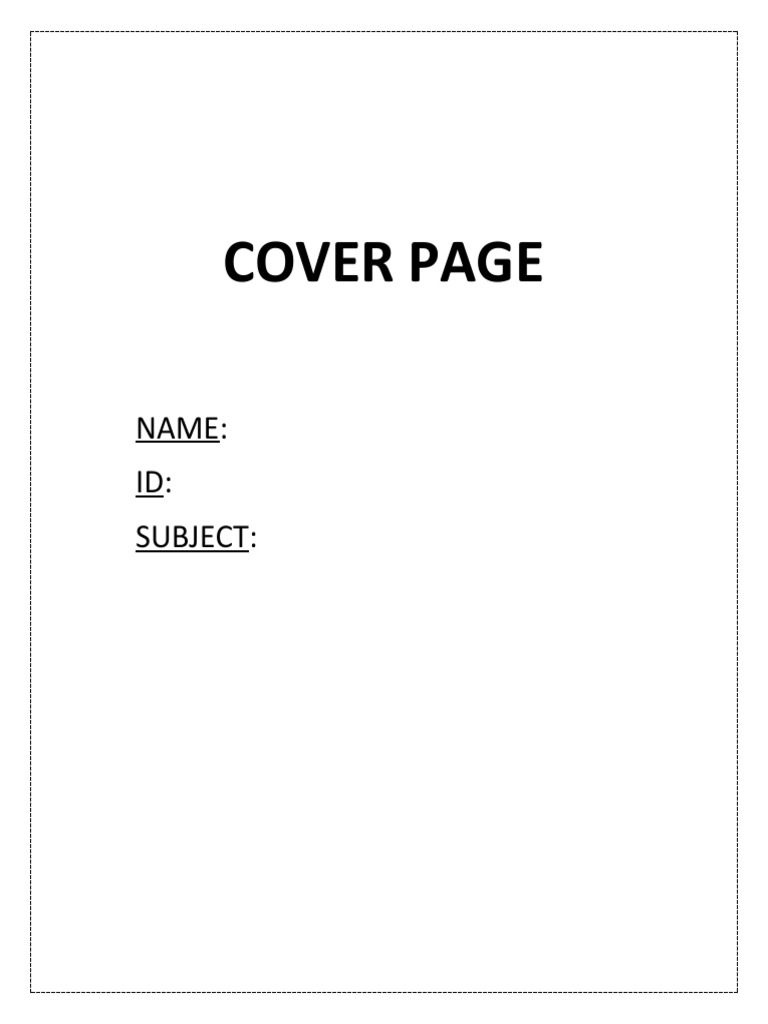 Cover Page: Name: ID: Subject | PDF | Debits And Credits | Income Statement