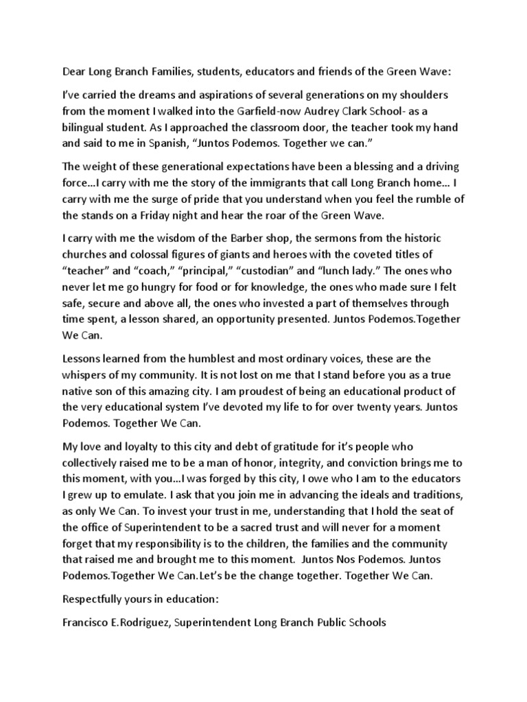 Francisco Rodriguez Letter | PDF