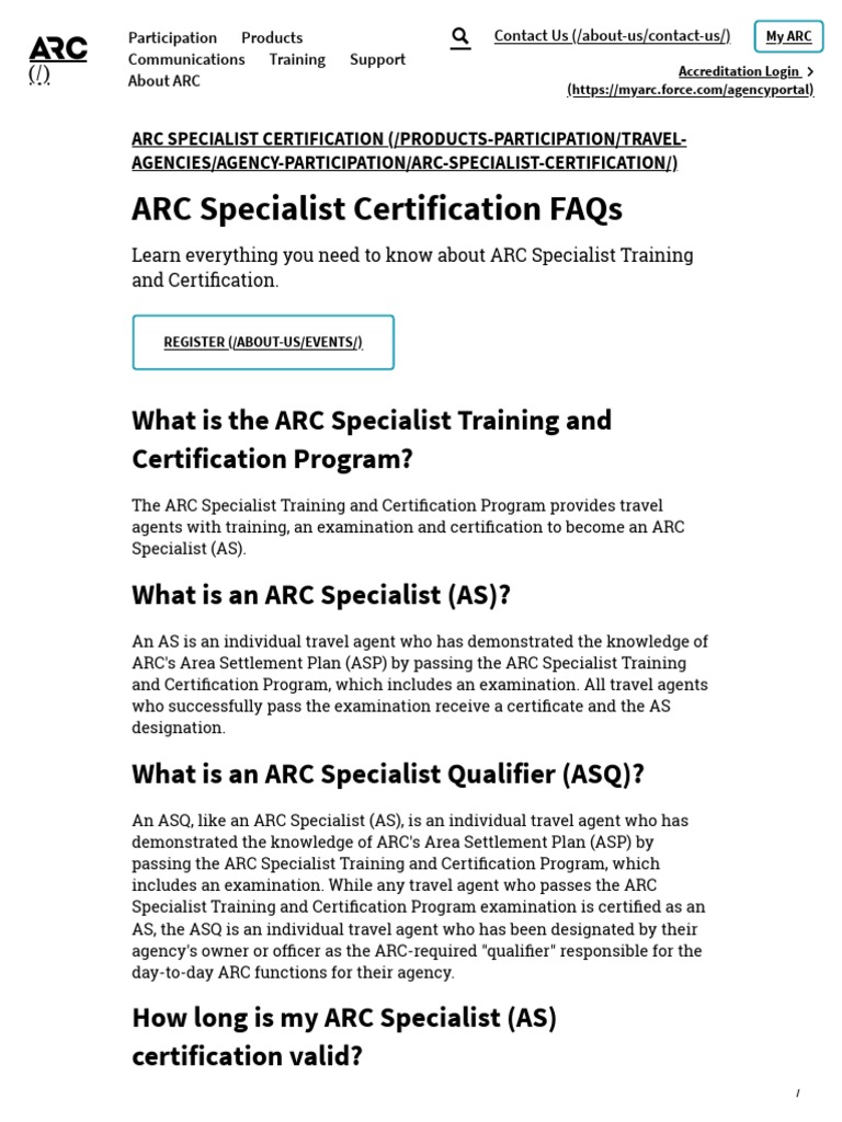 ARC Specialist Certification FAQs | PDF | Professional Certification ...