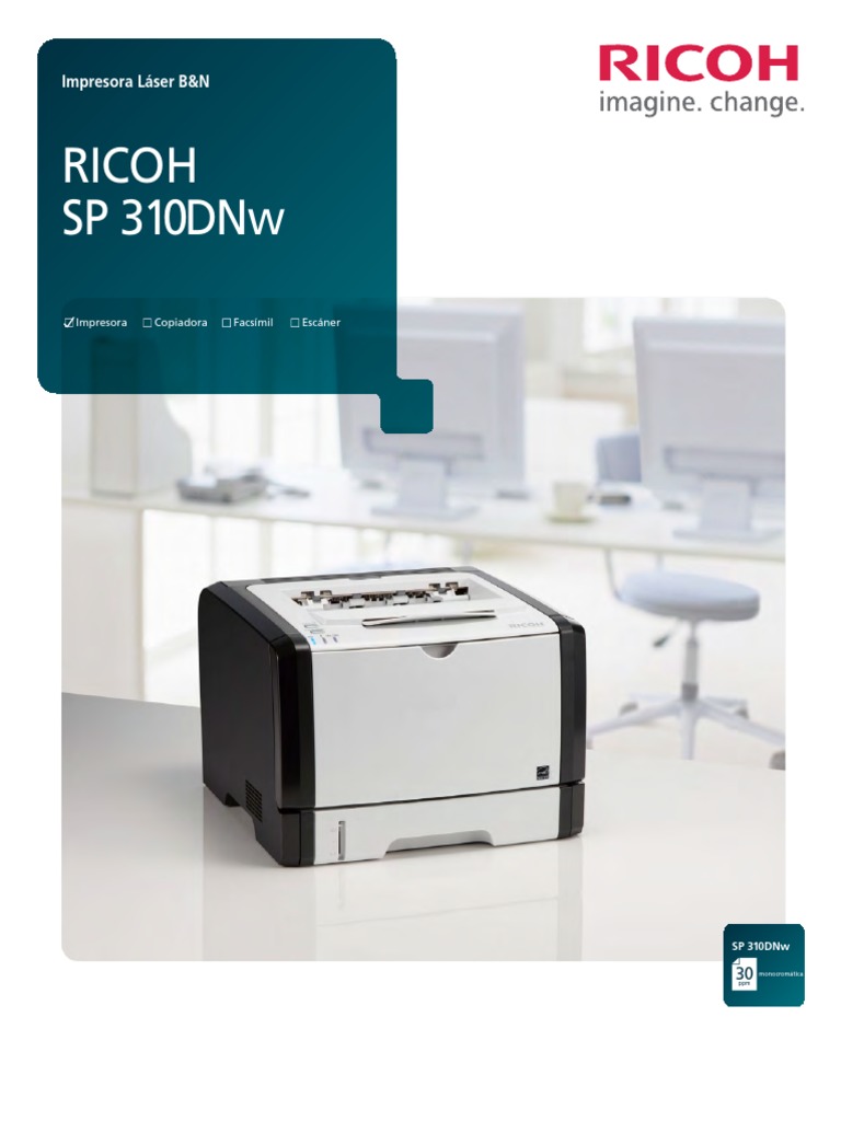 Ricoh SP310DNw | PDF | Impresora (Computación) | Tecnología de ...