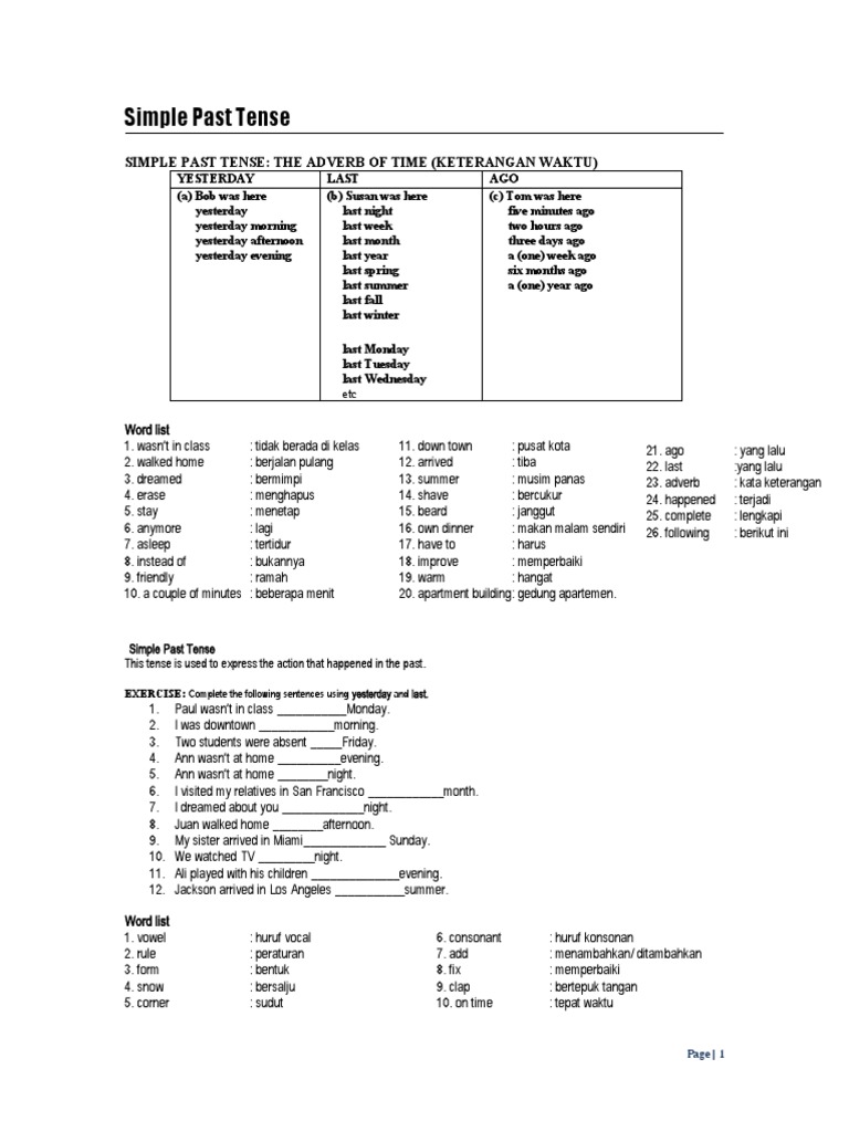 Simple Past Tense-Revised Edition1-Justin Iconia | PDF | Subject ...