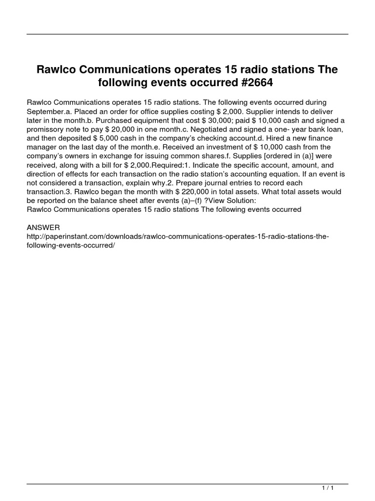 Rawlco Communications Operates 15 Radio Stations The Following Events ...