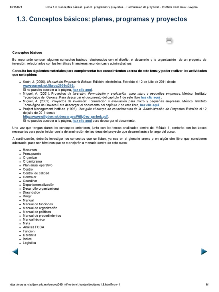 Tema 1.3. Conceptos Básicos - Planes, Programas y Proyectos ...