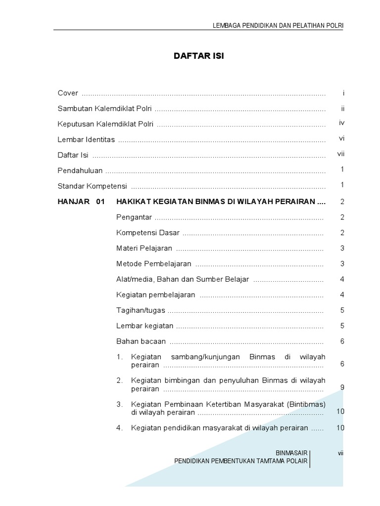 Hanjar Binmas Air Tamtama Polair | PDF