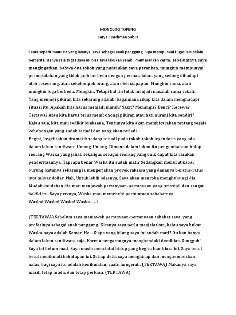 Monolog Topeng | PDF
