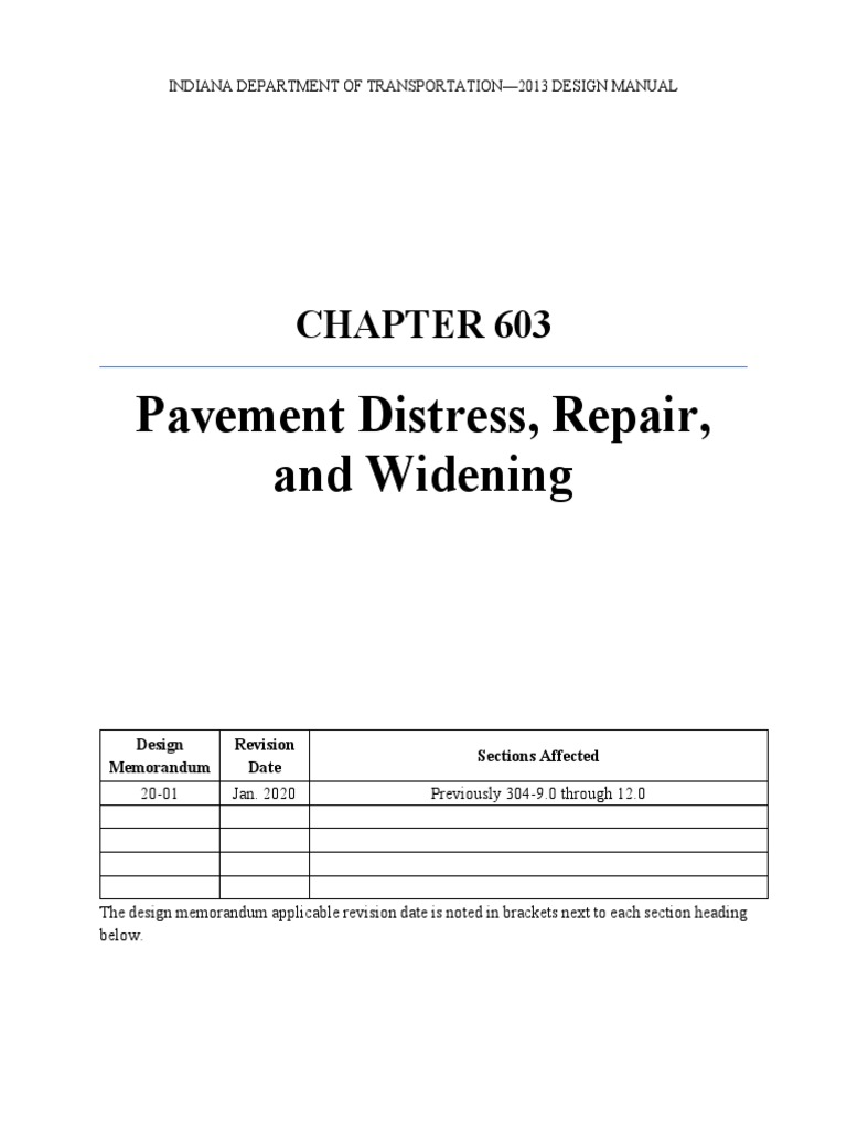 Chapter 603 - Pavement Distress, Repair, and Widening | PDF | Road ...