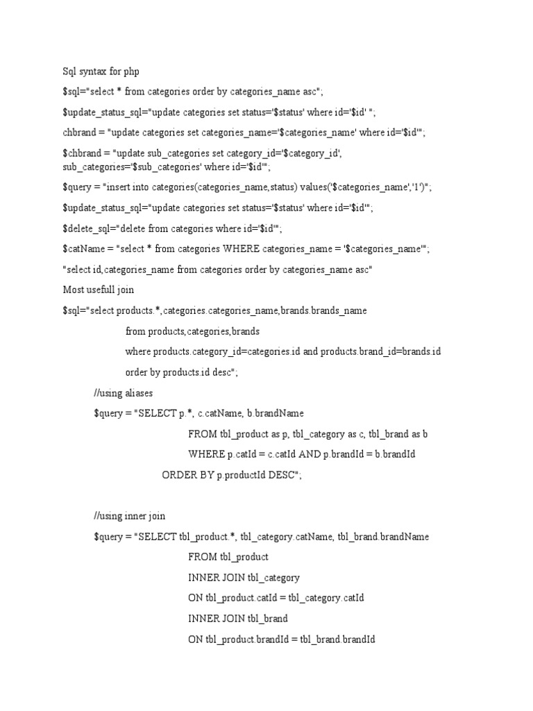 SQL PHP | Download Free PDF | Data Management Software | Software Design