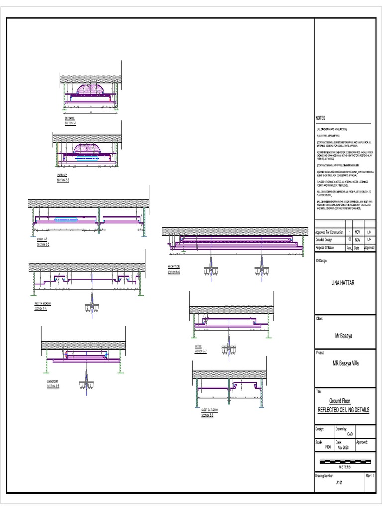 Entrance Section Dimensioned Drawing with Notes for Material Selection ...