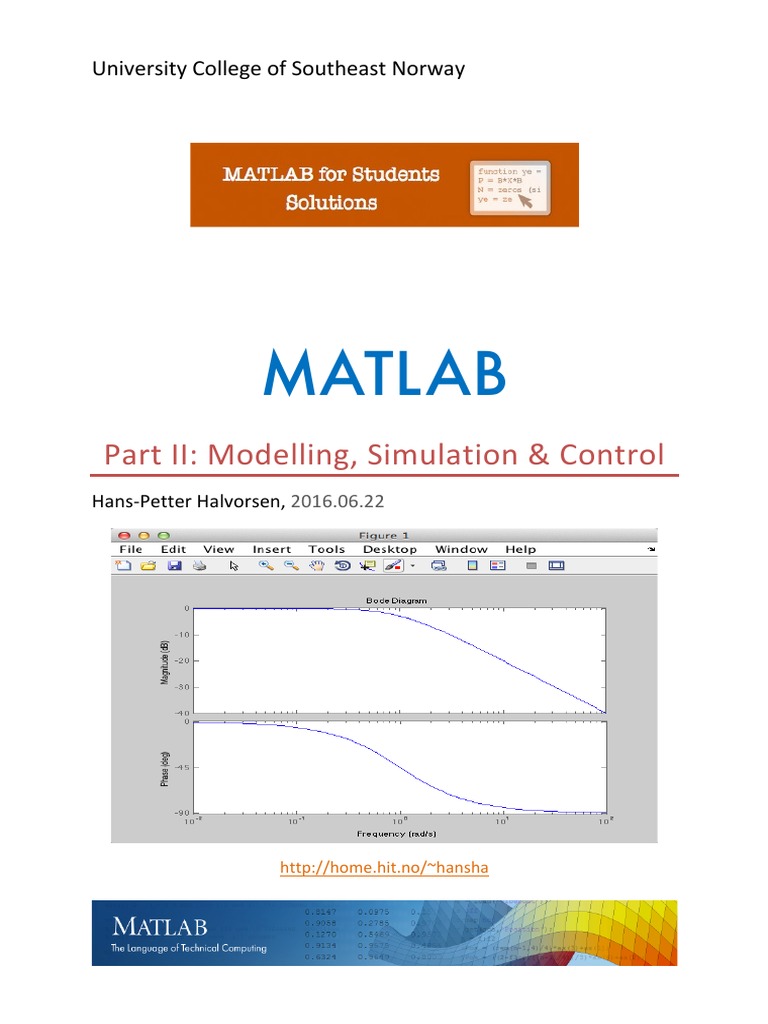 Matlab: Part II: Modelling, Simulation & Control | PDF | Ordinary ...