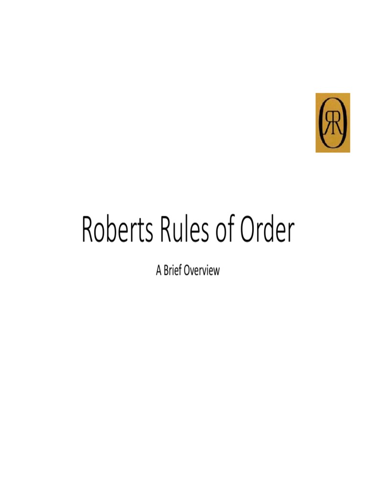 Robert's Rule of Order | PDF | Rules | Parliamentary Procedure