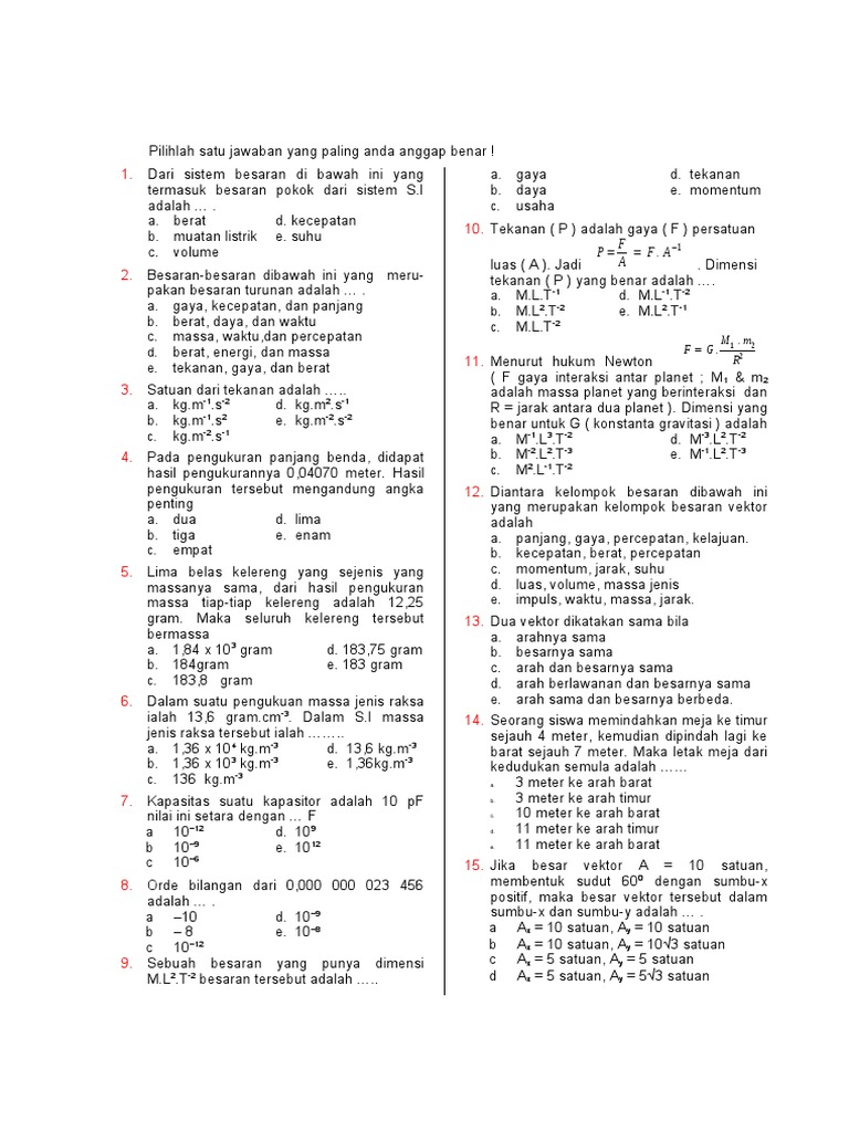 Besaran Satuan | PDF